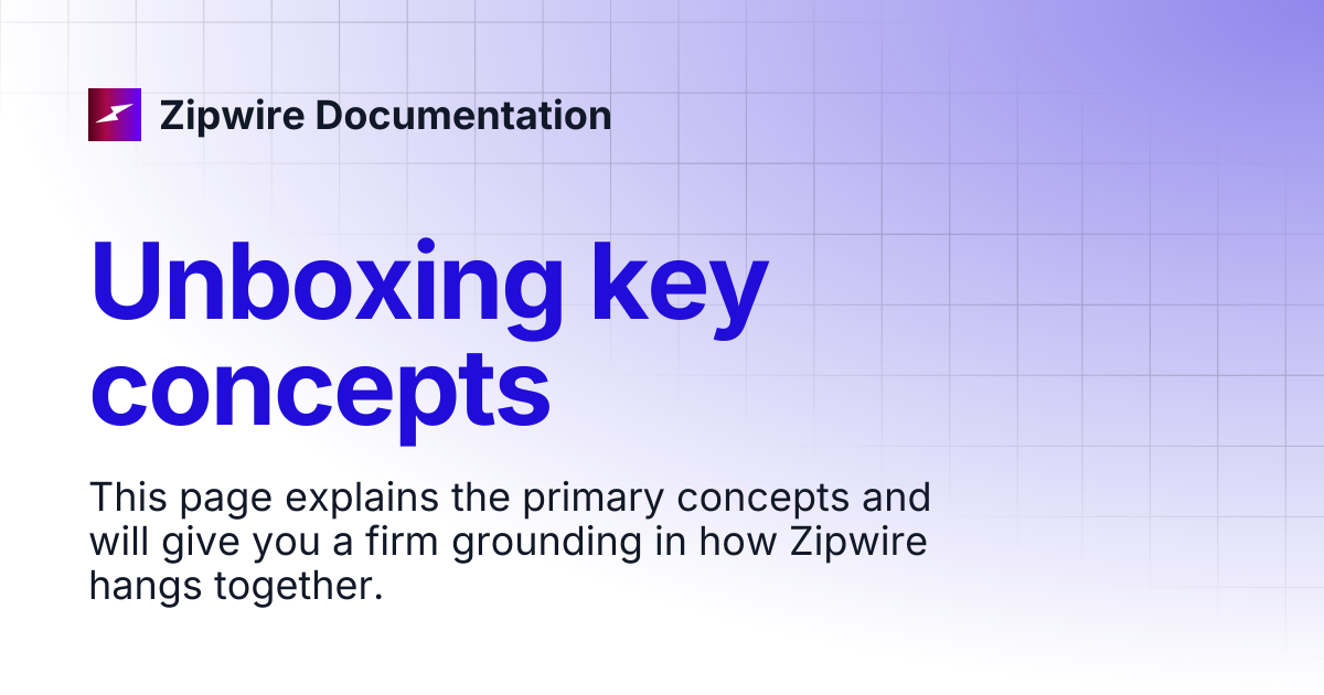 Unboxing key concepts | Zipwire Documentation
