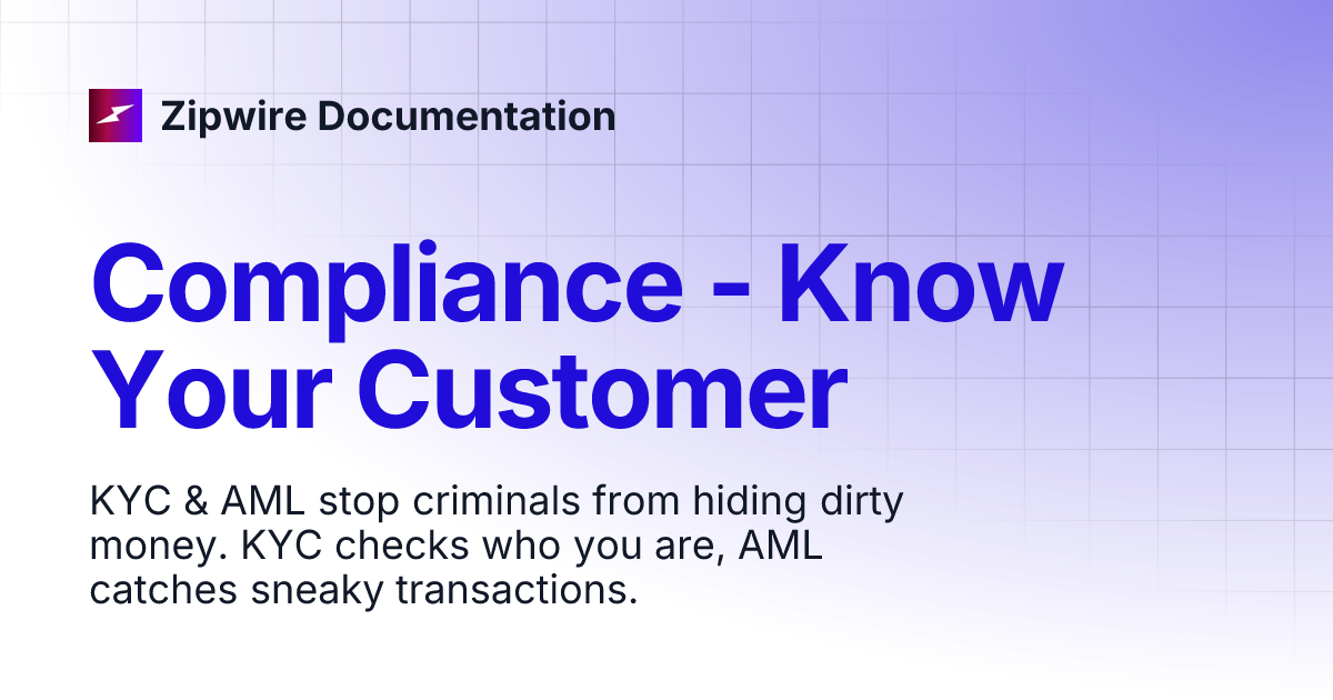 Compliance - Know Your Customer | Zipwire Documentation