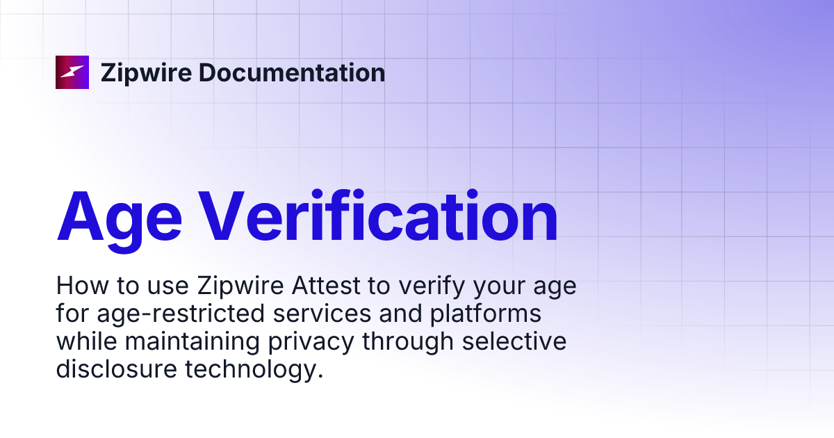 Age Verification | Zipwire Documentation