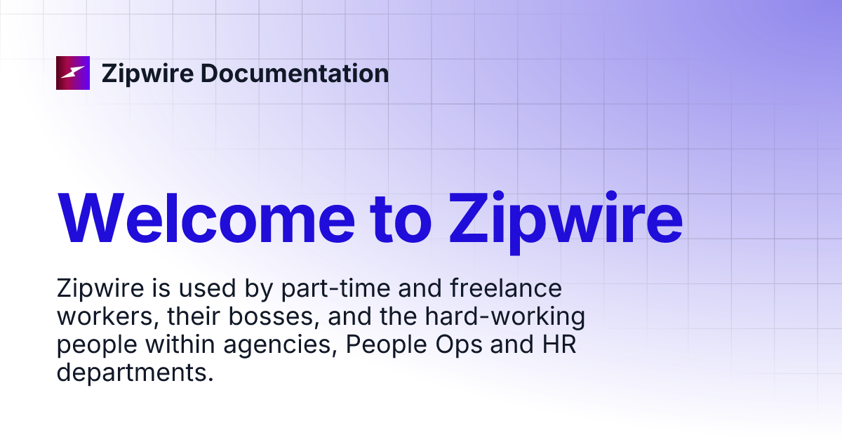 Welcome to Zipwire | Zipwire Documentation