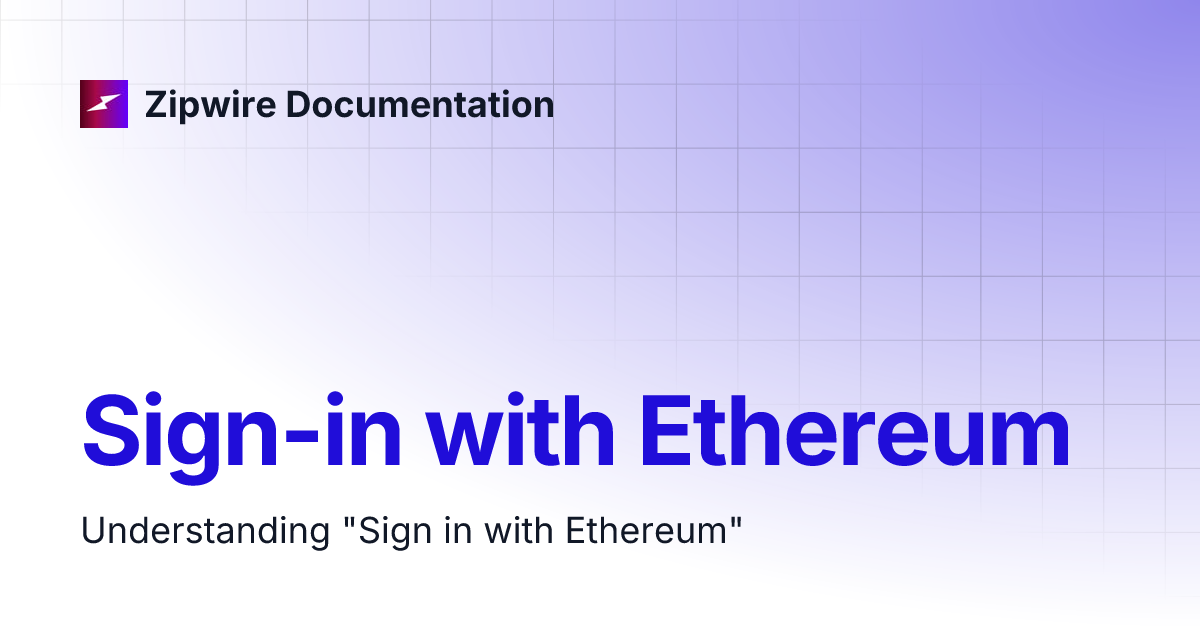 Sign-in with Ethereum | Zipwire Documentation